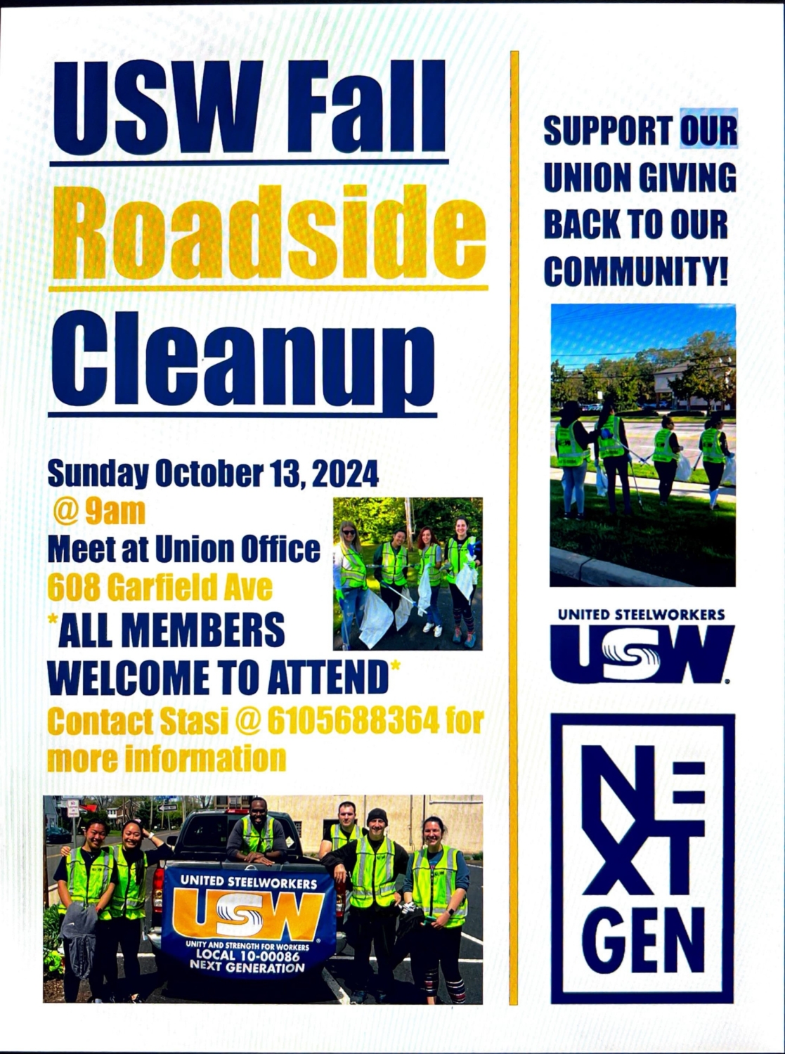 USW NextGen Fall Roadside Cleanup – USW Local 10-00086